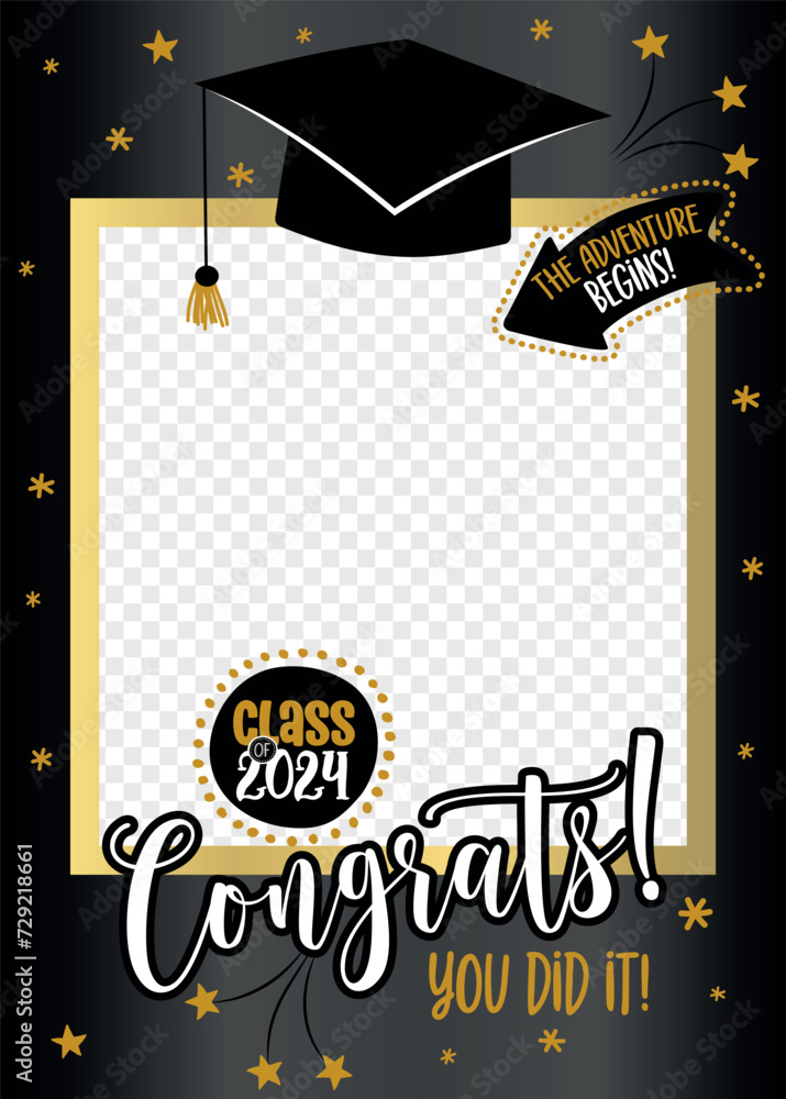 Class of 2024 - Graduation party photo booth prop. Photo frame for ...