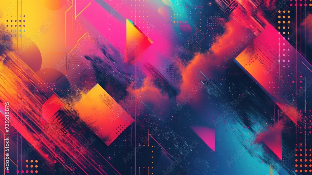 Retro 90s Vaporwave Holographic Background with Pixel Art, Retro Gaming ...