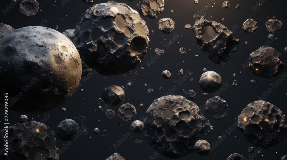 Asteroid Belt With Varied-Sized Meteoroids in the Darkness of Outer ...