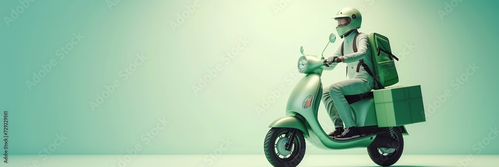 3D online food order and food delivery service.carrier on freight ...