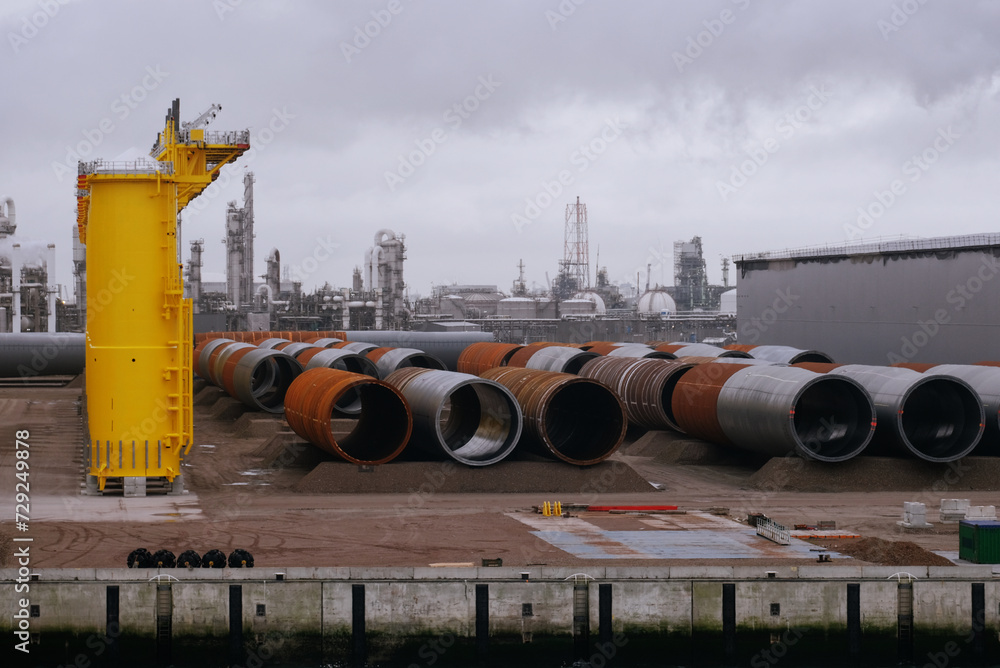 Offshore Wind Turbine Transition Pieces. Monopile Foundation. Wind Park ...