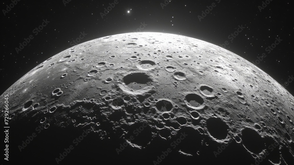 Realistic depiction of the Moon, displaying its surface details and ...