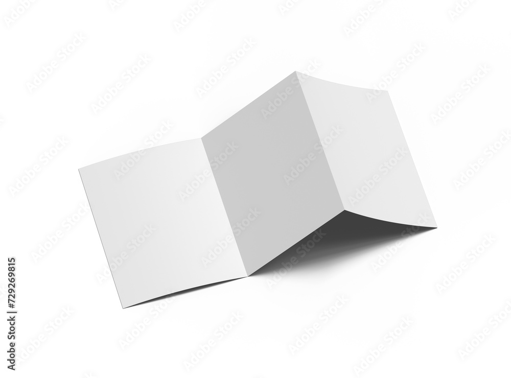 Blank Tri-fold US letter size 8.5x11 inc brochure 3d render on ...