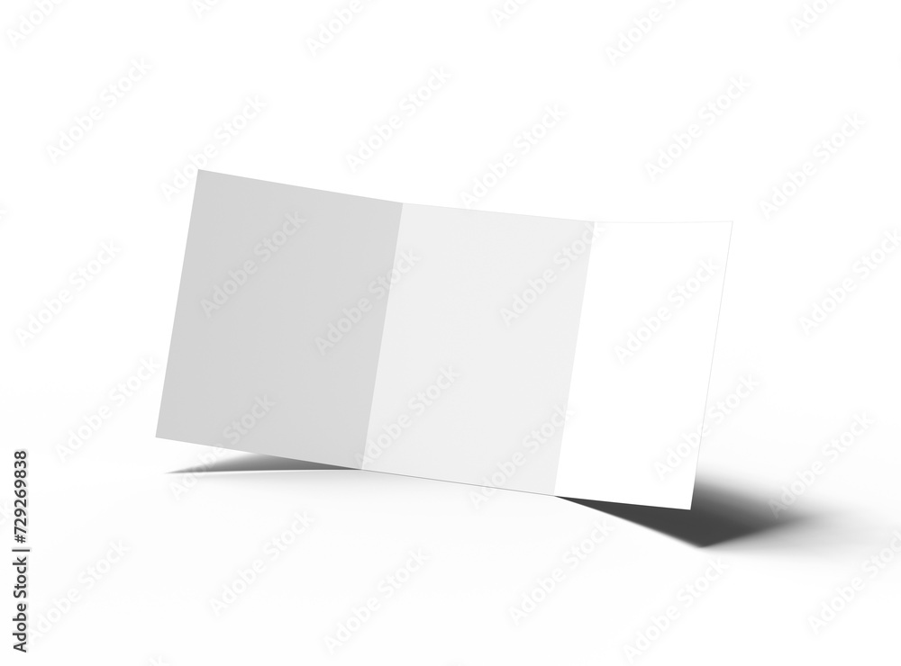 Blank Tri-fold US letter size 8.5x11 inc brochure 3d render on ...