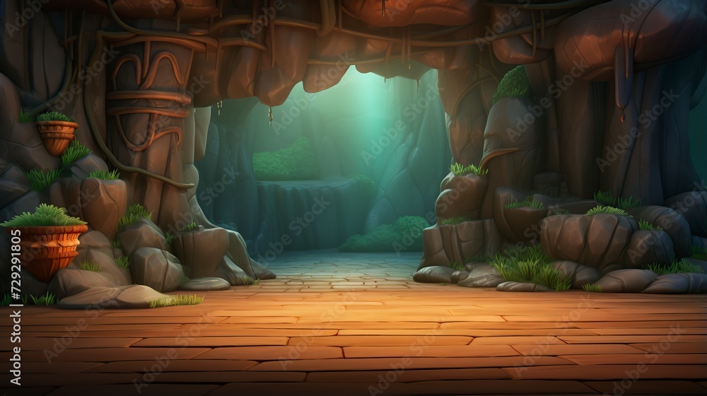 3D cartoon empty background for kids Stock Illustration | Adobe Stock