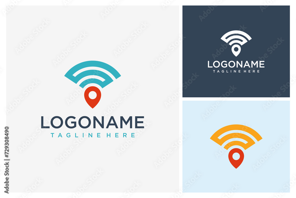 Modern wireless signal and location logo icon vector template, Letter S ...