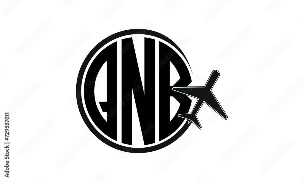 QNB three initial letter circle tour & travel agency logo design vector ...