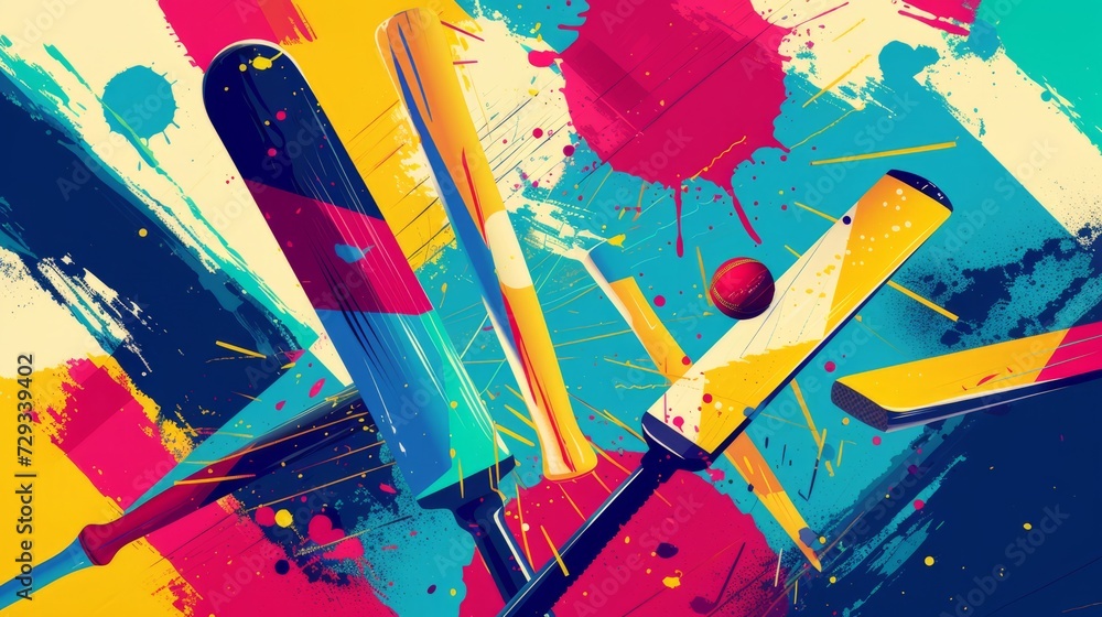 Dynamic and abstract graphic background inspired by cricket ...