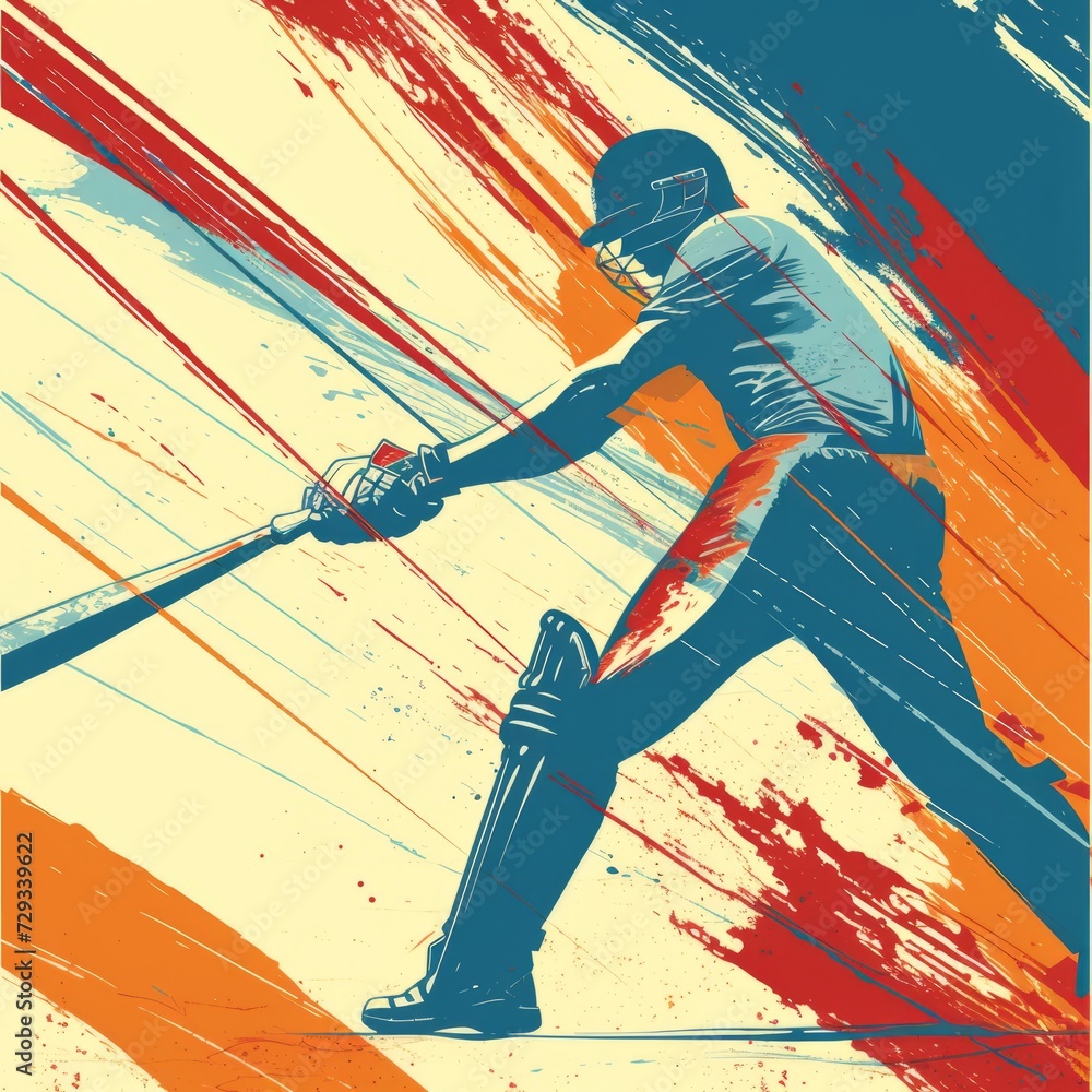 Dynamic cricket-themed graphic background with powerful and stylized ...