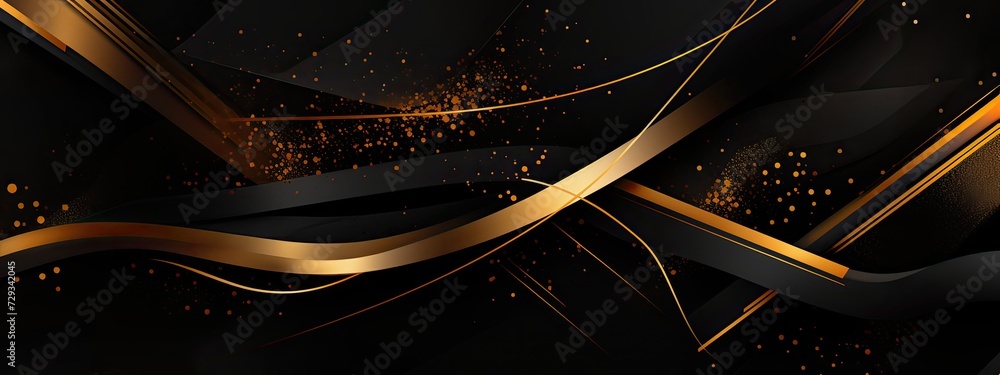 A bold and edgy black and gold background, featuring abstract shapes ...