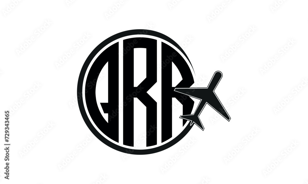 QRR three initial letter circle tour & travel agency logo design vector ...