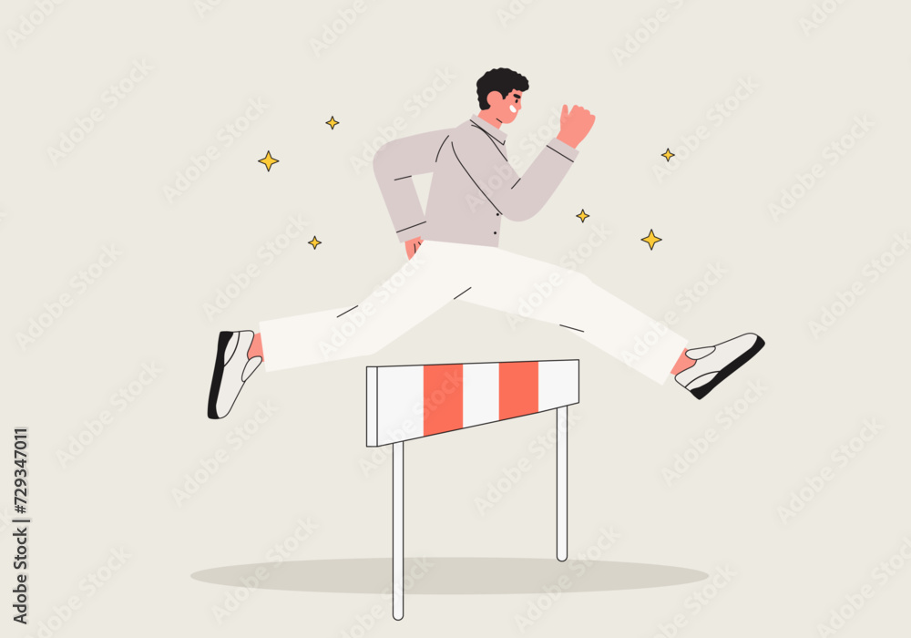 Character overcome obstacles to succeed in his work concept. Obstacles ...