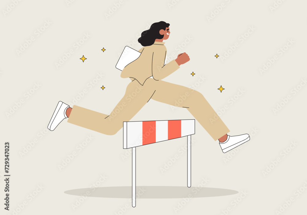 Character overcome obstacles to succeed in her work concept. Obstacles ...