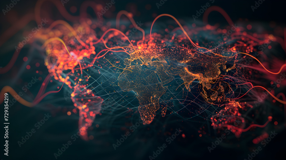 Explore the interconnectedness of our world through an abstract map ...