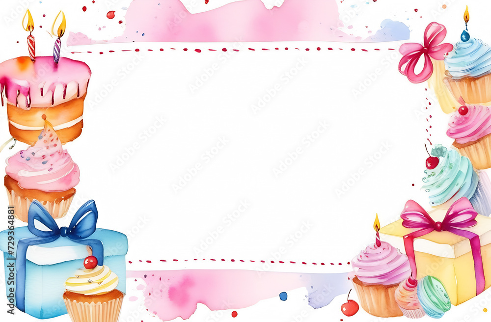 Pastel colors frame with free place for text made from lot of birthday ...