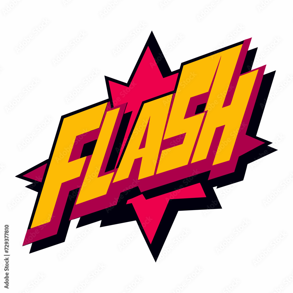 The word FLASH in street art graffiti lettering vector image style on a ...