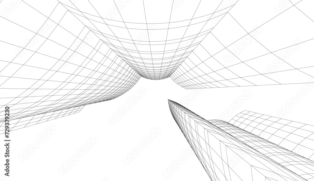 architecture design 3d vector drawing Stock Vector | Adobe Stock