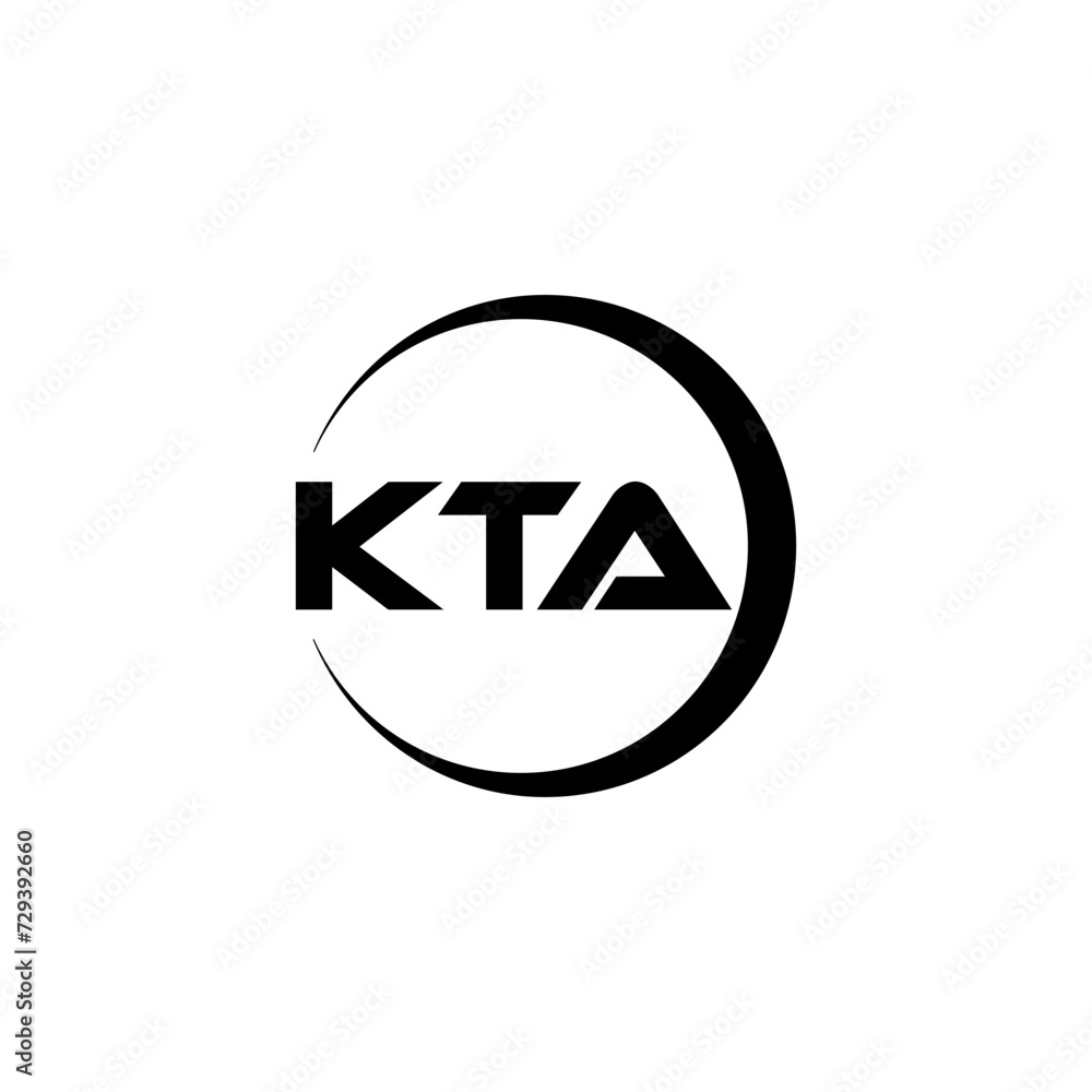 KTA letter logo design with white background in illustrator, cube logo ...