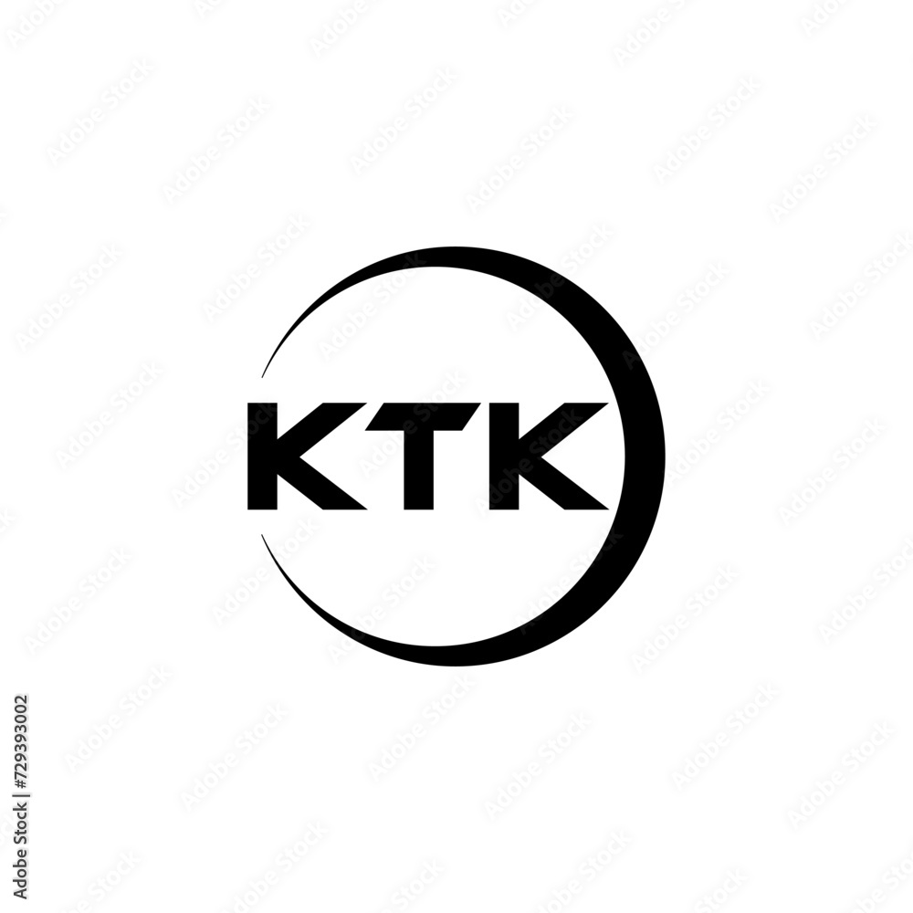 KTK letter logo design with white background in illustrator, cube logo ...