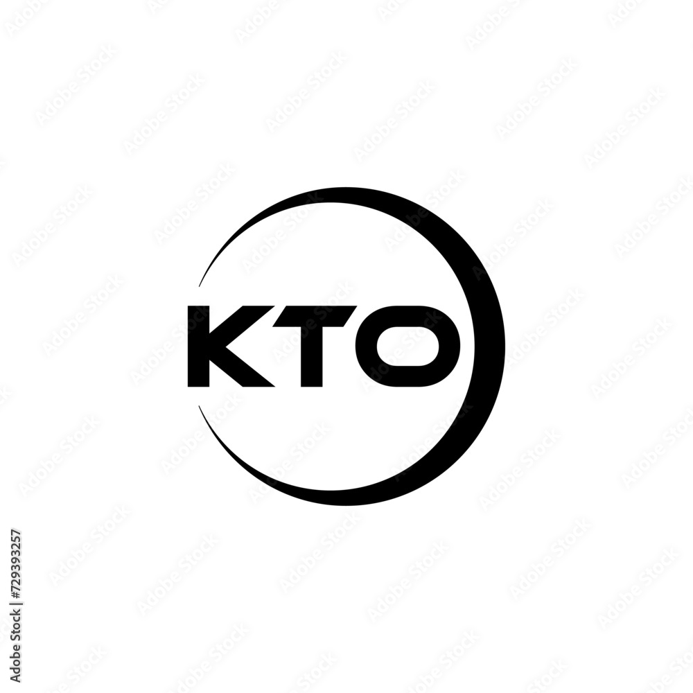 KTO letter logo design with white background in illustrator, cube logo ...