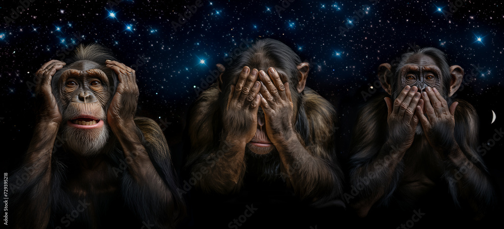 Three wise monkeys - Hear no evil, see no evil, speak no evil Stock ...