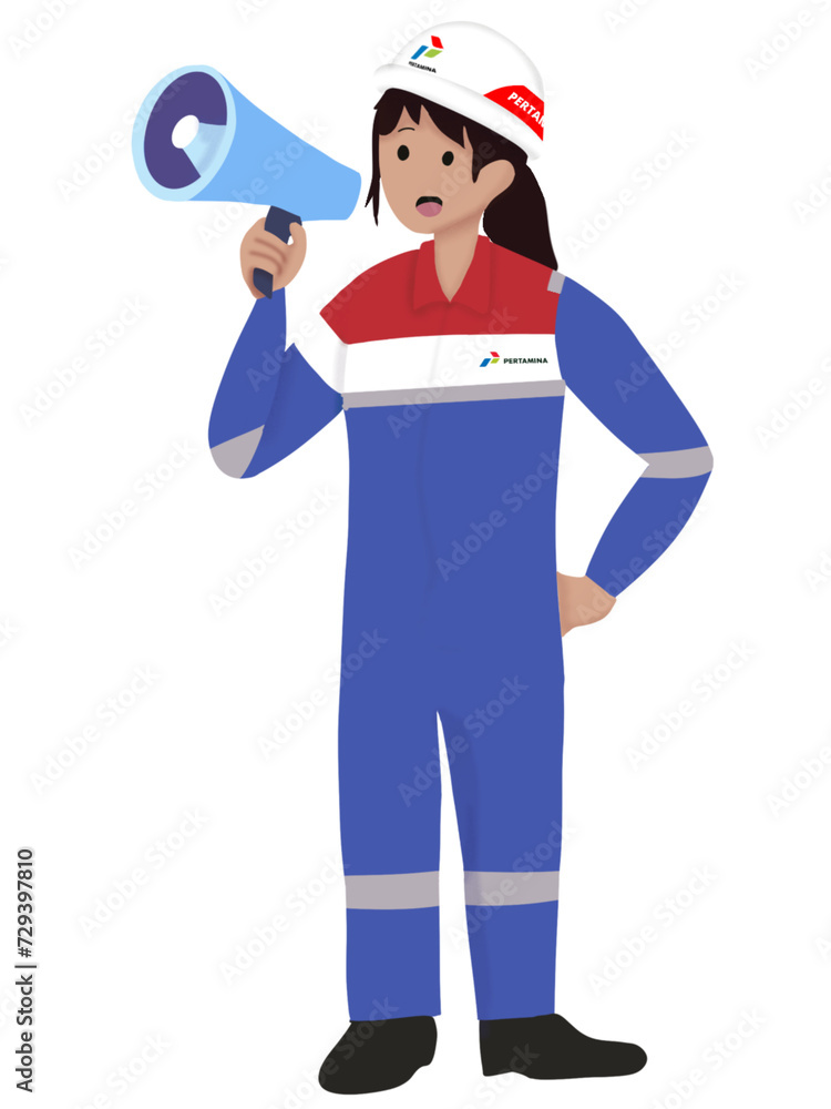 Women With Megaphone|Safety Clipart|PT Pertamina Indonesia Official ...