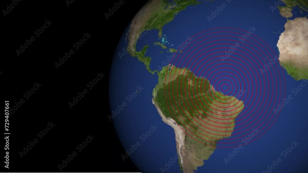 Seamless loop footage of planet earth whole round orbital rotation with ...