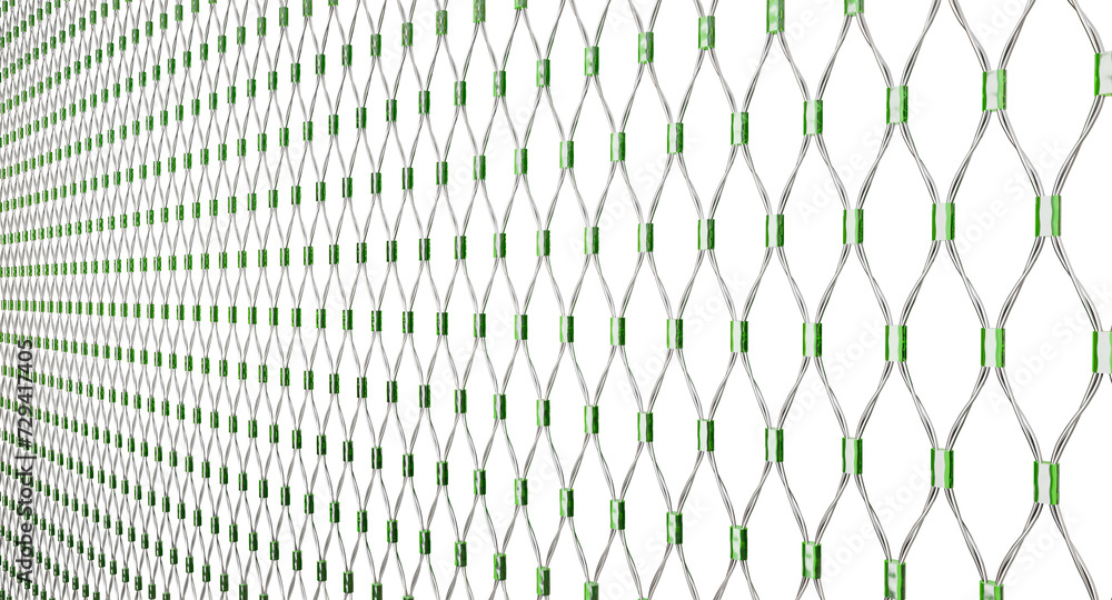 Focus on material and transparency: "Sturdy chain link fence, woven ...