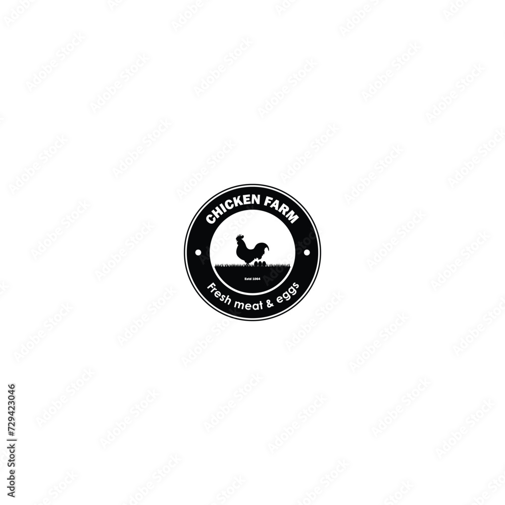 Chicken farm logo design vector graphics Stock Vector | Adobe Stock