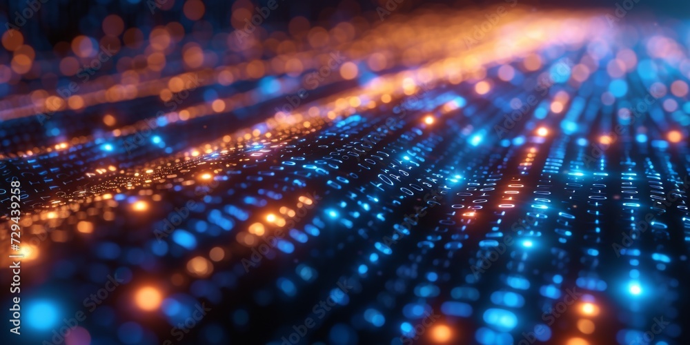 Binary Code Texture Representing Programming And Software Development In A Threedimensional