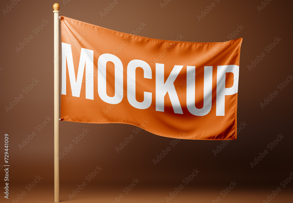 Flag Mockup Generated with AI Stock Template | Adobe Stock