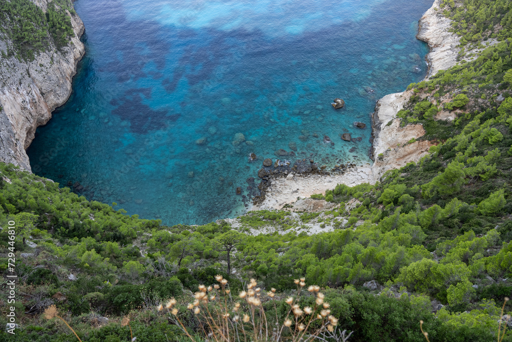 Wild cliffs of the western Zakynthos. Viewpoint of Cliffs of Kambi in ...