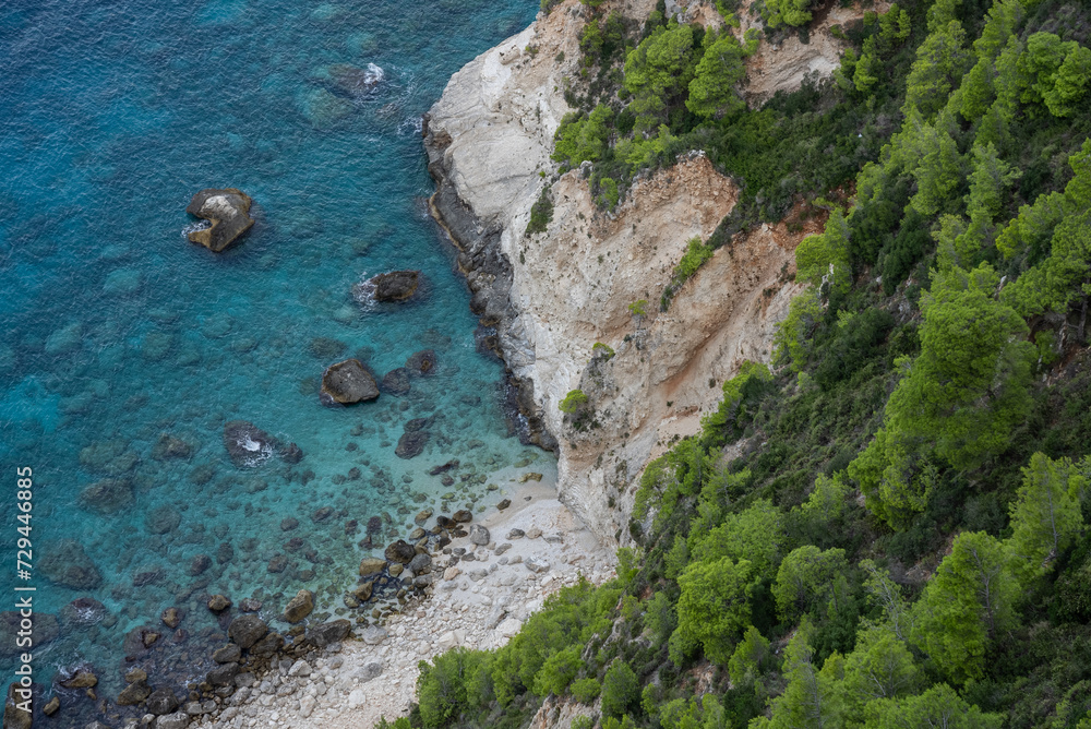 Wild cliffs of the western Zakynthos. Viewpoint of Cliffs of Kambi in ...