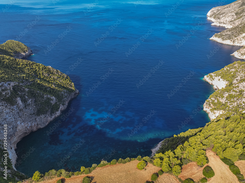 Wild cliffs of the western Zakynthos. Viewpoint of Cliffs of Kambi in ...