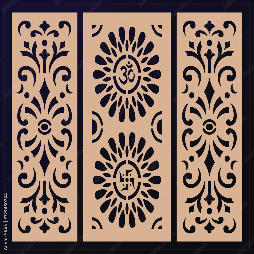 Om Jali design used for temples, Mandir. Om acrylic jali, corian jali ...