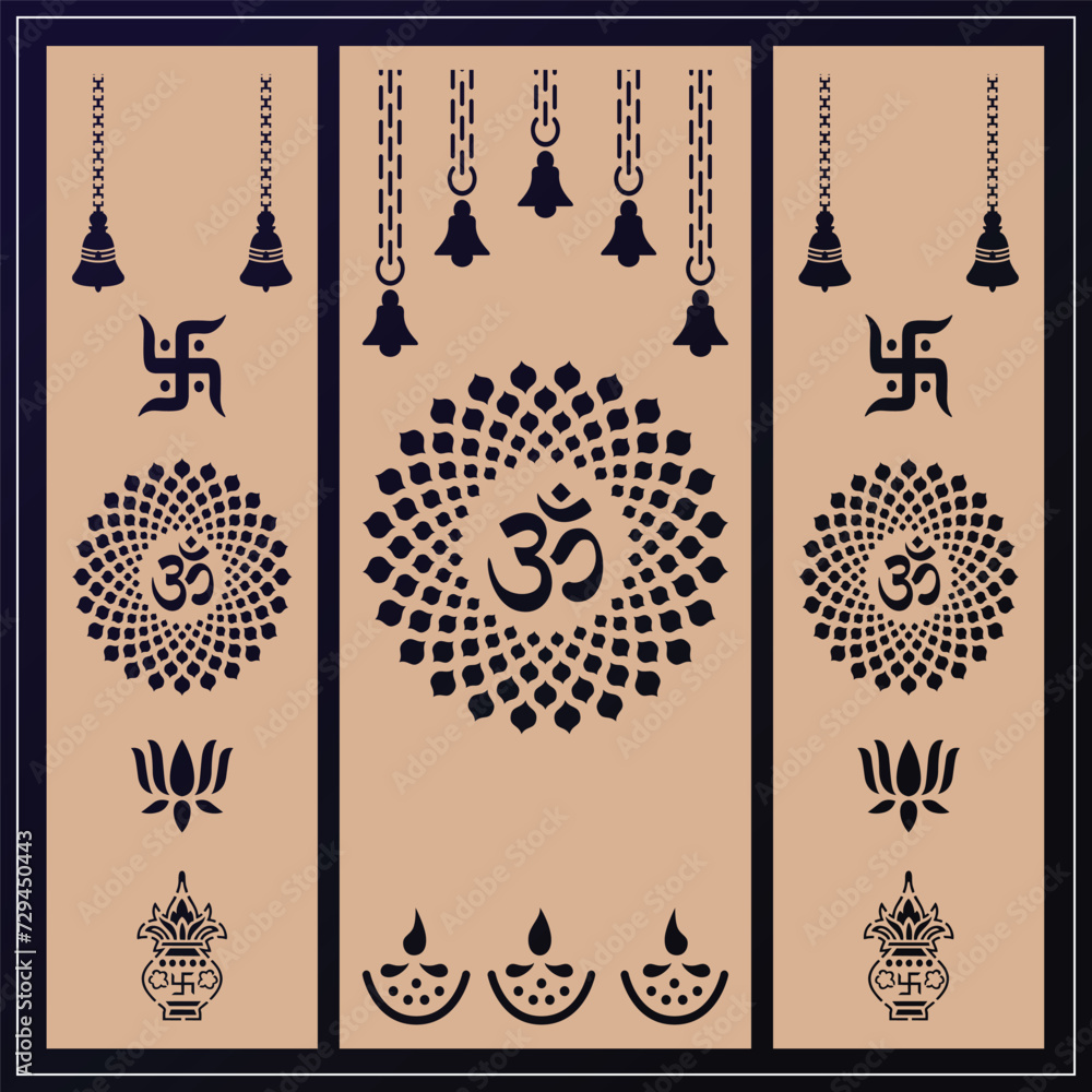 Om Jali design used for temples, Mandir. Om acrylic jali, corian jali ...