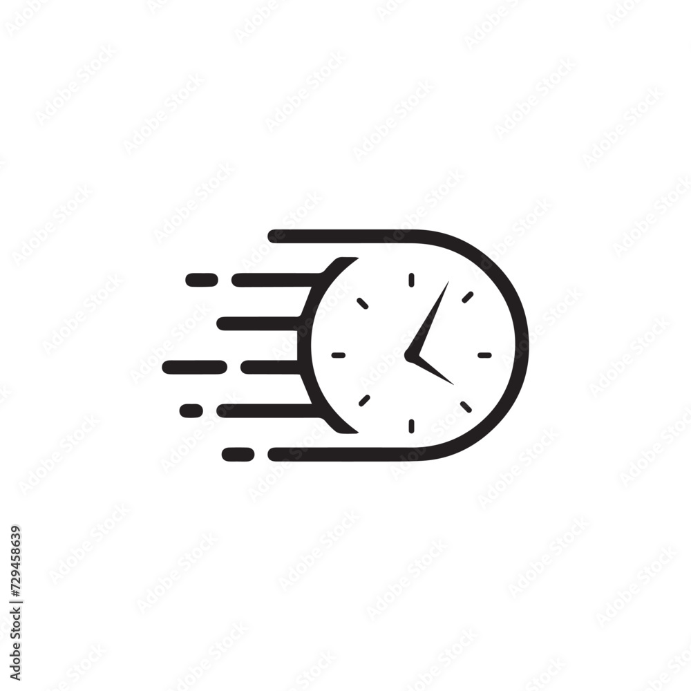 Quick time or deadline icon set in line style, Timers, Express service ...