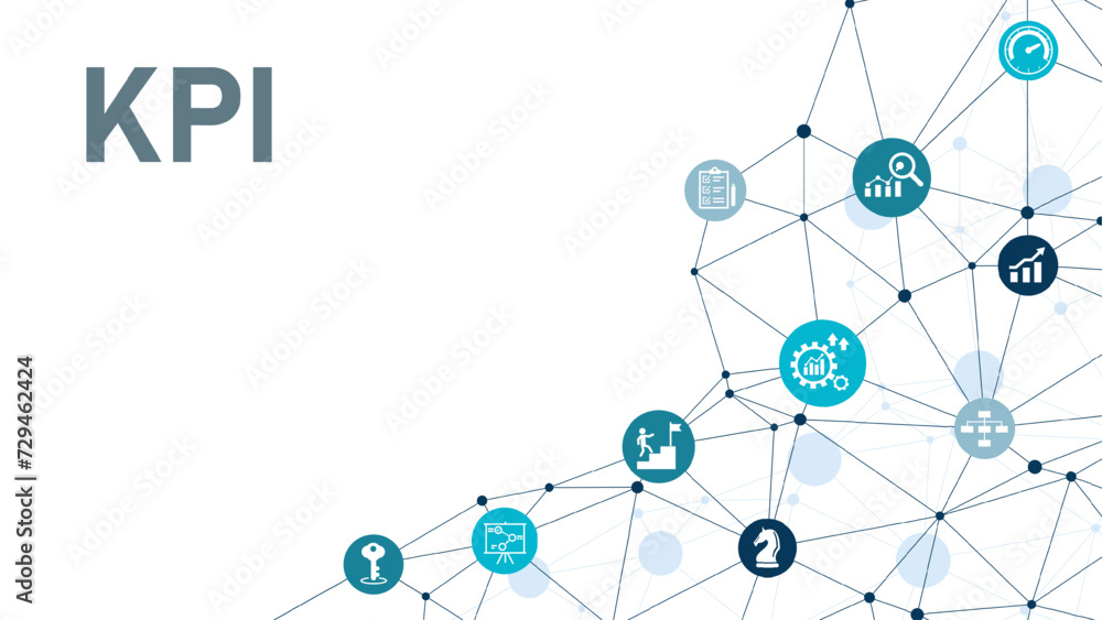 Banner KPI concept with icons. Key Performance Indicator using Business ...
