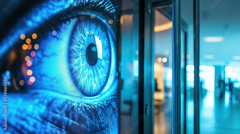 Eye print scan access control system machine, entrance door office ...