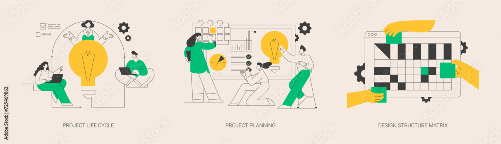 Project life cycle abstract concept vector illustrations. Stock Vector ...