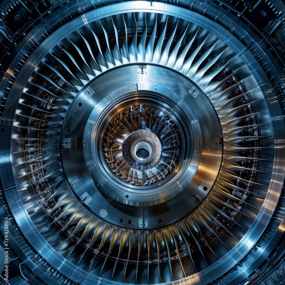 Model of turbine engine with longitudinal section for studying ...