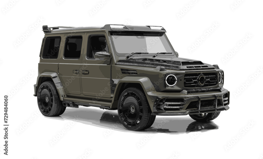 Mercedes AMG G63 SUV car icon. Off-road car. Luxury 4x4 auto. Front ...