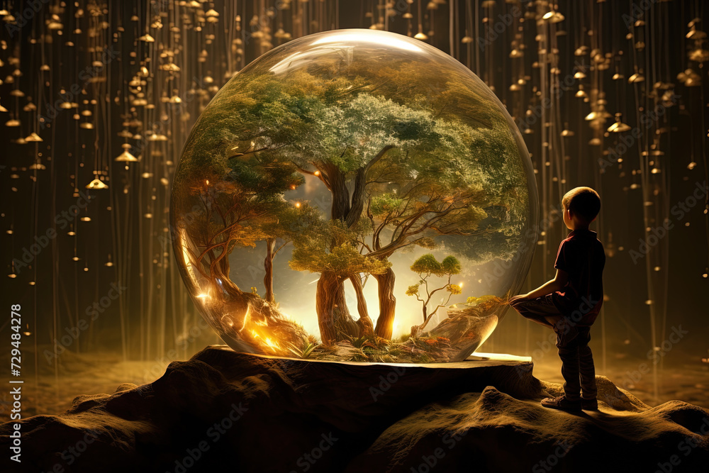 Magic fairytale scene in the surreal fantasy world Stock Illustration ...