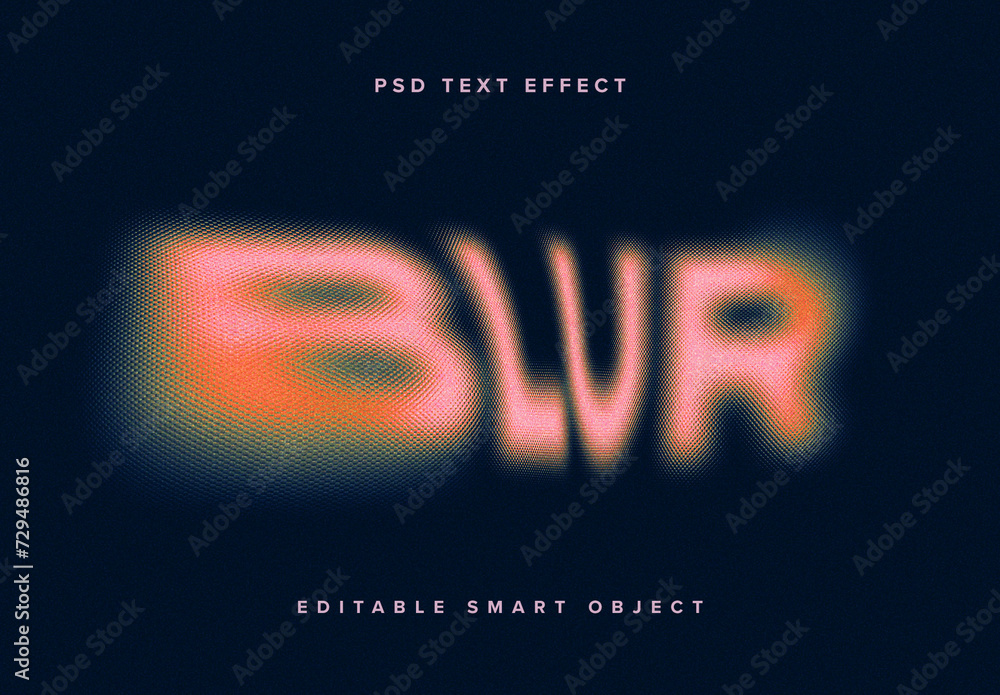 Hazy Warped Text Effect Mockup Stock Template | Adobe Stock