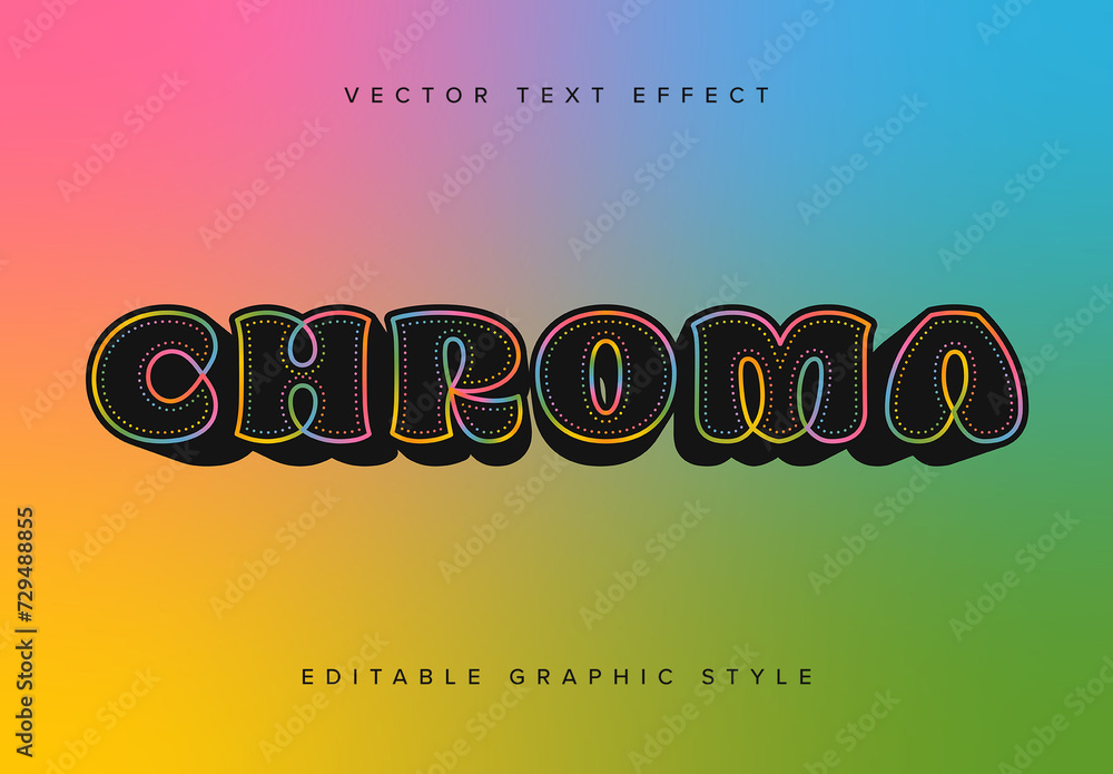 Colourful Outline Text Effect Mockup Stock Template | Adobe Stock