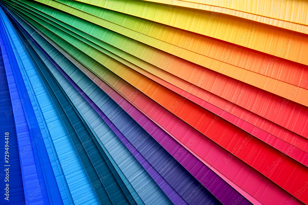 Diagonal layout of color swatches creating a dynamic color spectrum ...