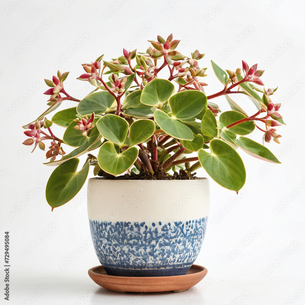 Illustration of potted hoya carnosa tricolor plant white flower pot ...