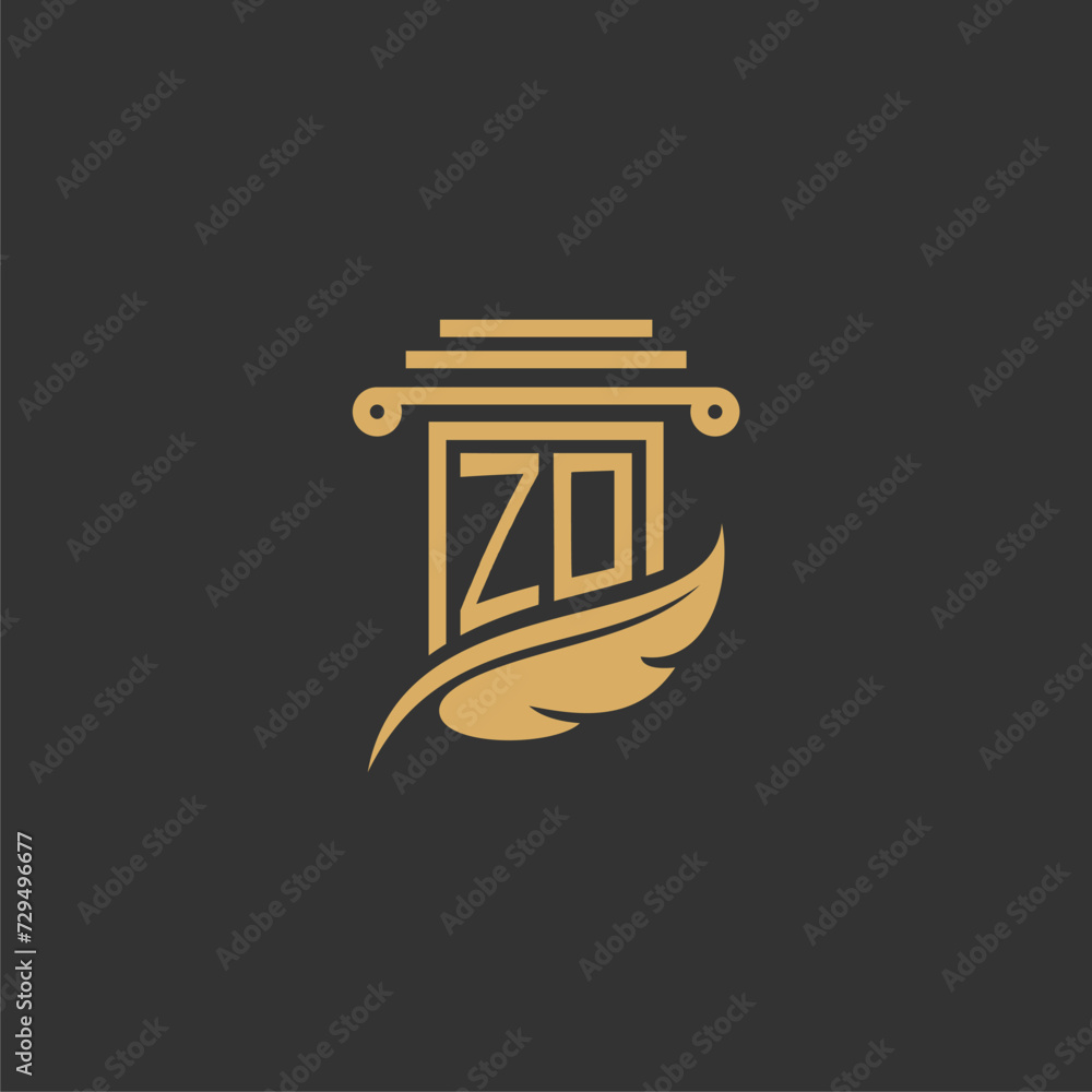 ZO Initials Law Firm Logo Design Lawyer Justice Attorney Law Logo ...