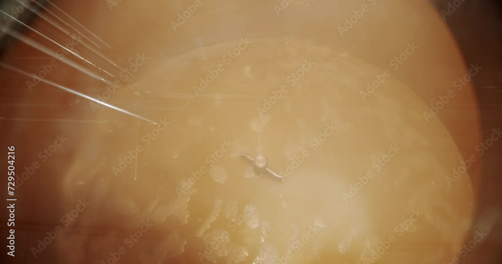 Beer Production-Pouring Malt Grains Into A Large Grinding Tank At The ...