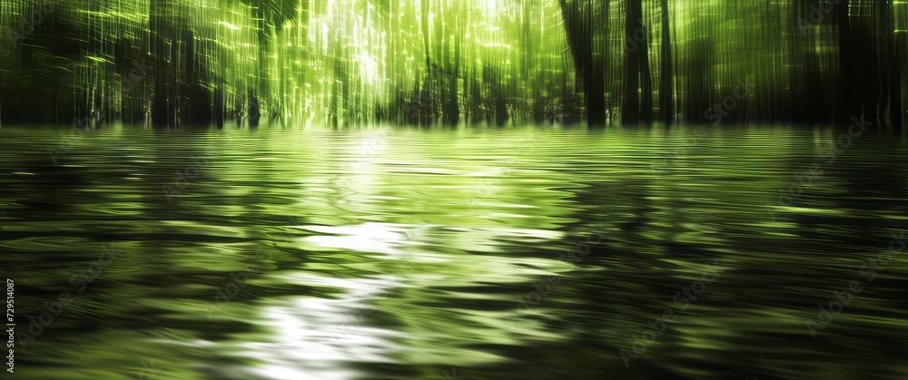 This deliberately blurred image features a captivating green and black ...